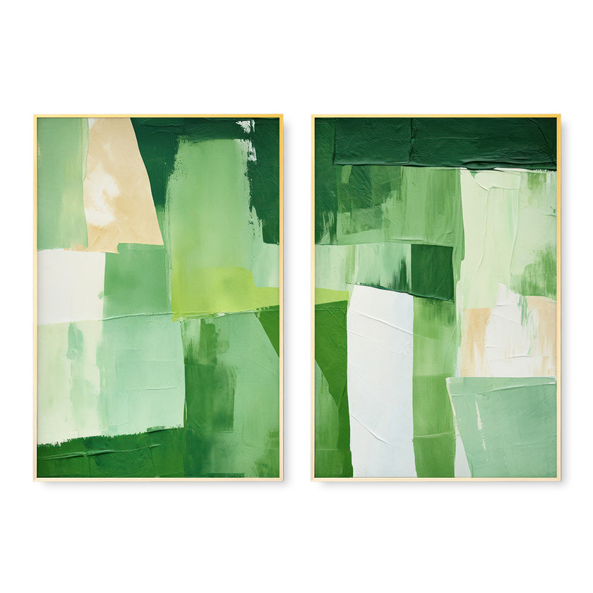 Leafy Green Abstract Split | Fine Abstract Art Prints – Urban Garden Prints