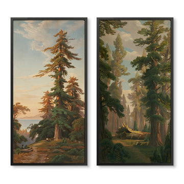 Redwood Trees Pair Art Print Panels | High End – Urban Garden Prints