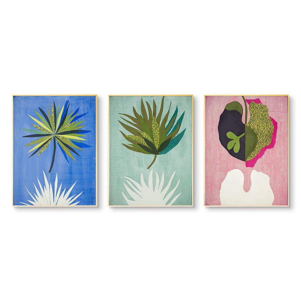 Palm Breeze Trio by Jenny Westenhofer Art Prints – Urban Garden Prints