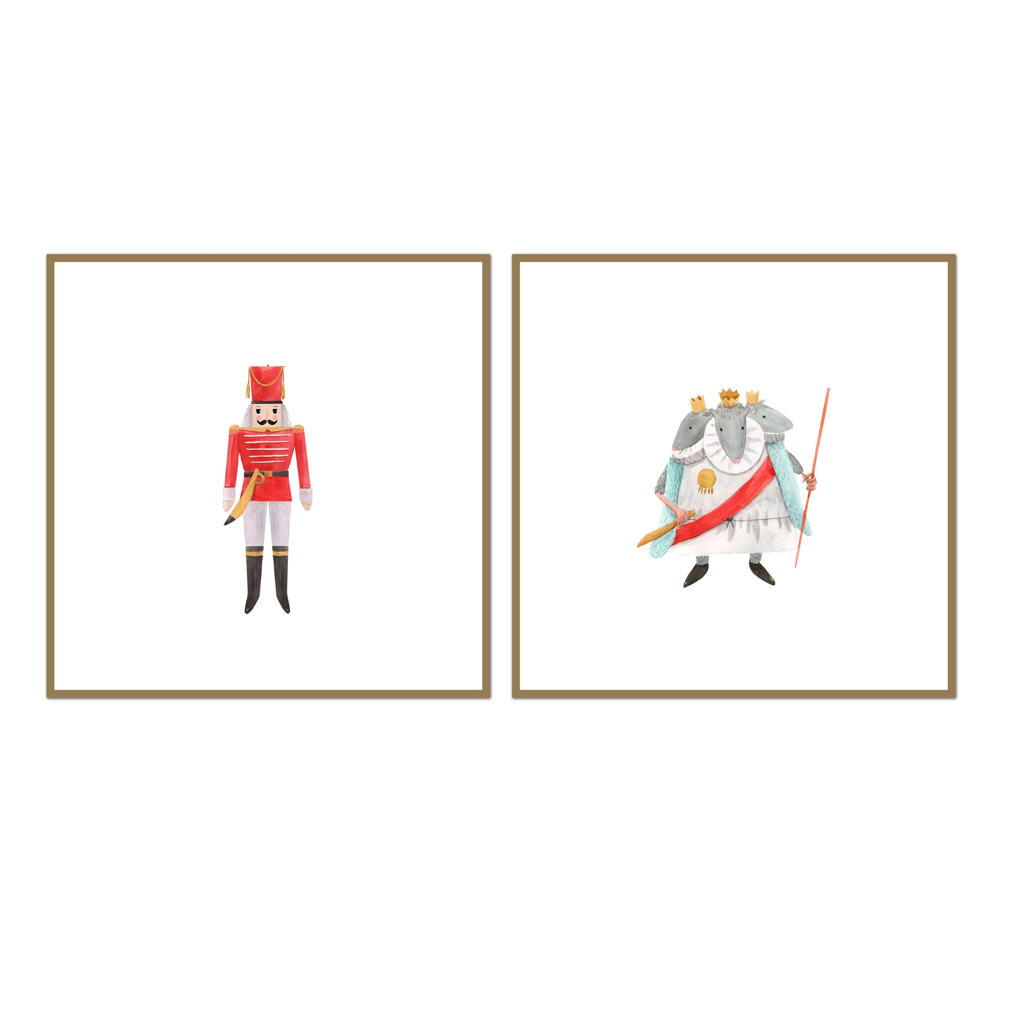 Watercolor Nutcracker Fine Art Print Pair | Christmas Art – Urban ...