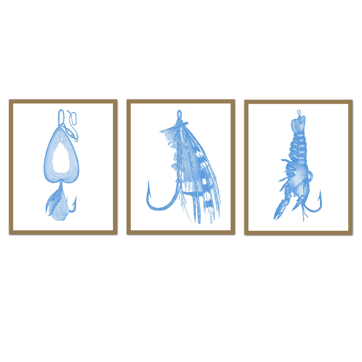 Fishing Lure Art Print Trio | Tackle Giclee | Fisherman Wall Art ...