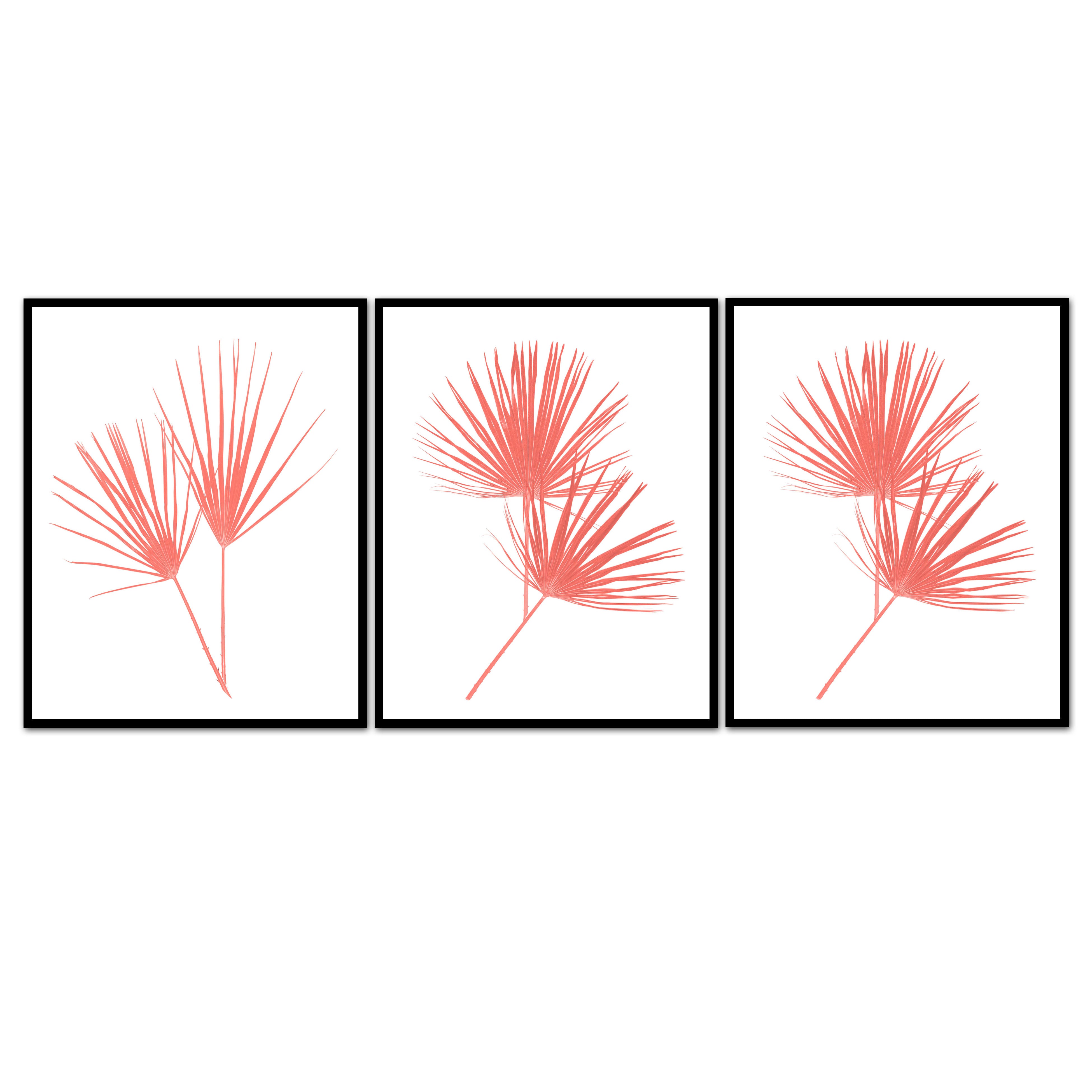 Happy Palm Print Trio | Set of 3 Coastal Art Prints | Colorful Palms ...
