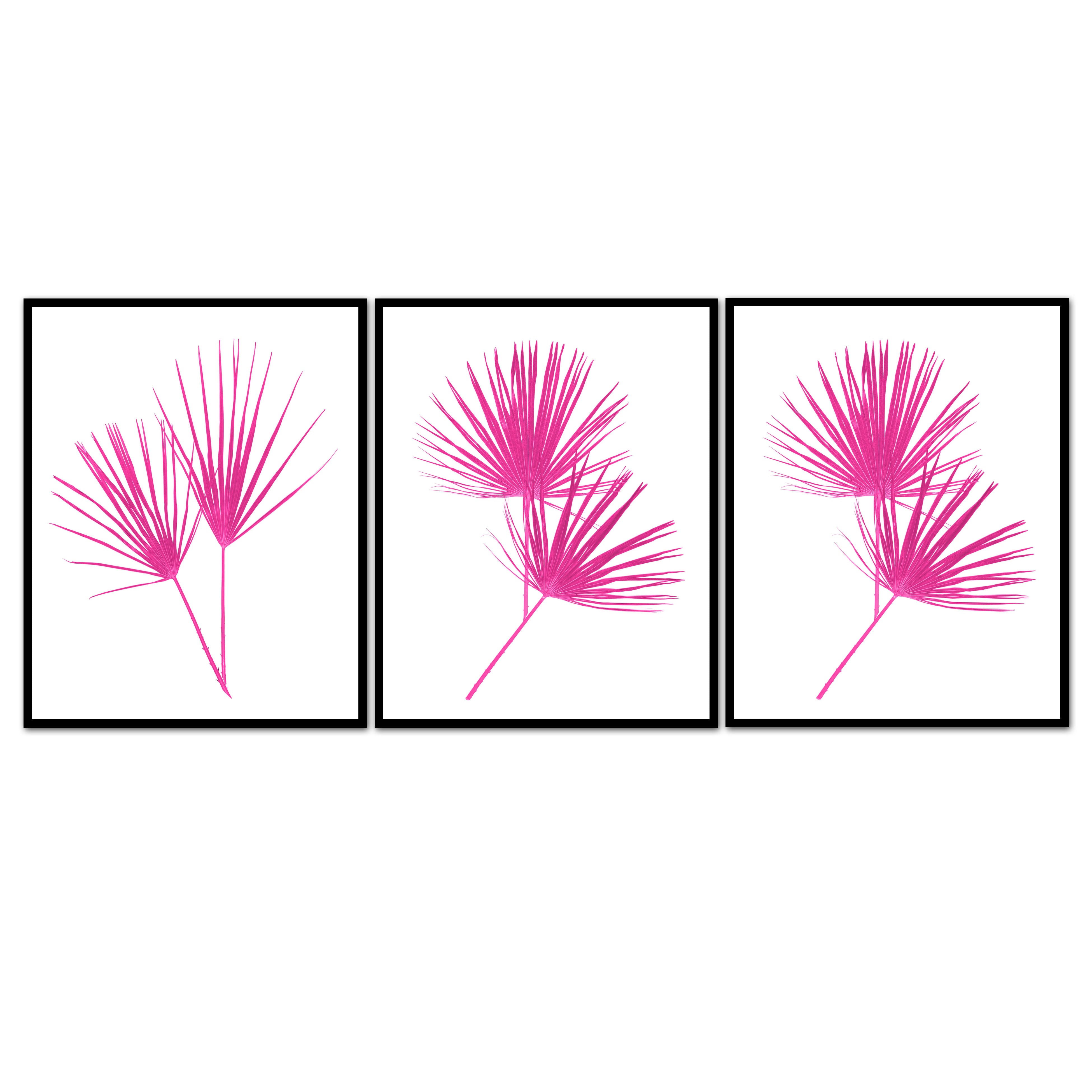 Happy Palm Print Trio | Set of 3 Coastal Art Prints | Colorful Palms ...