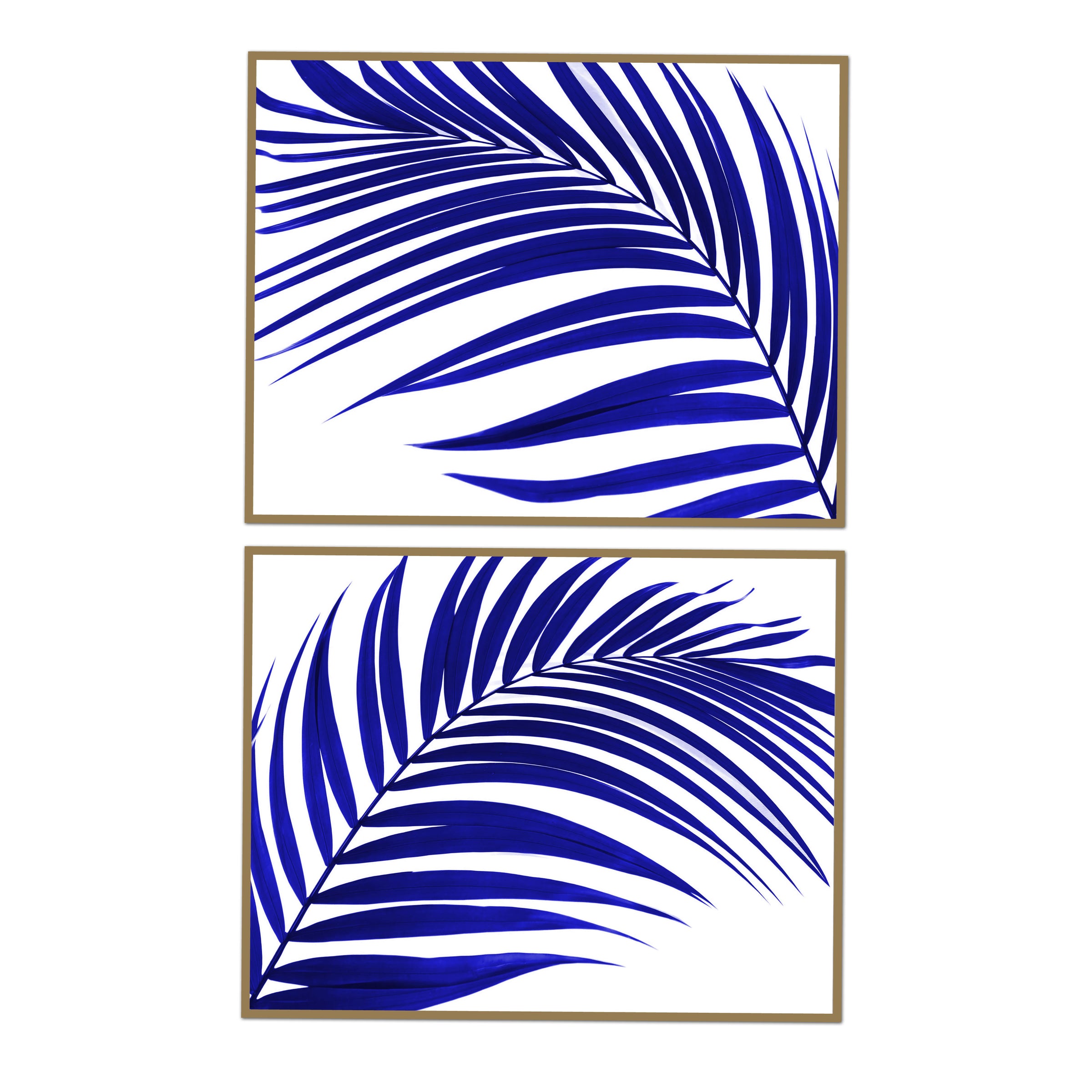 Contemporary Palm Print Pair | Custom Color Palm Art | Botanical Wall ...