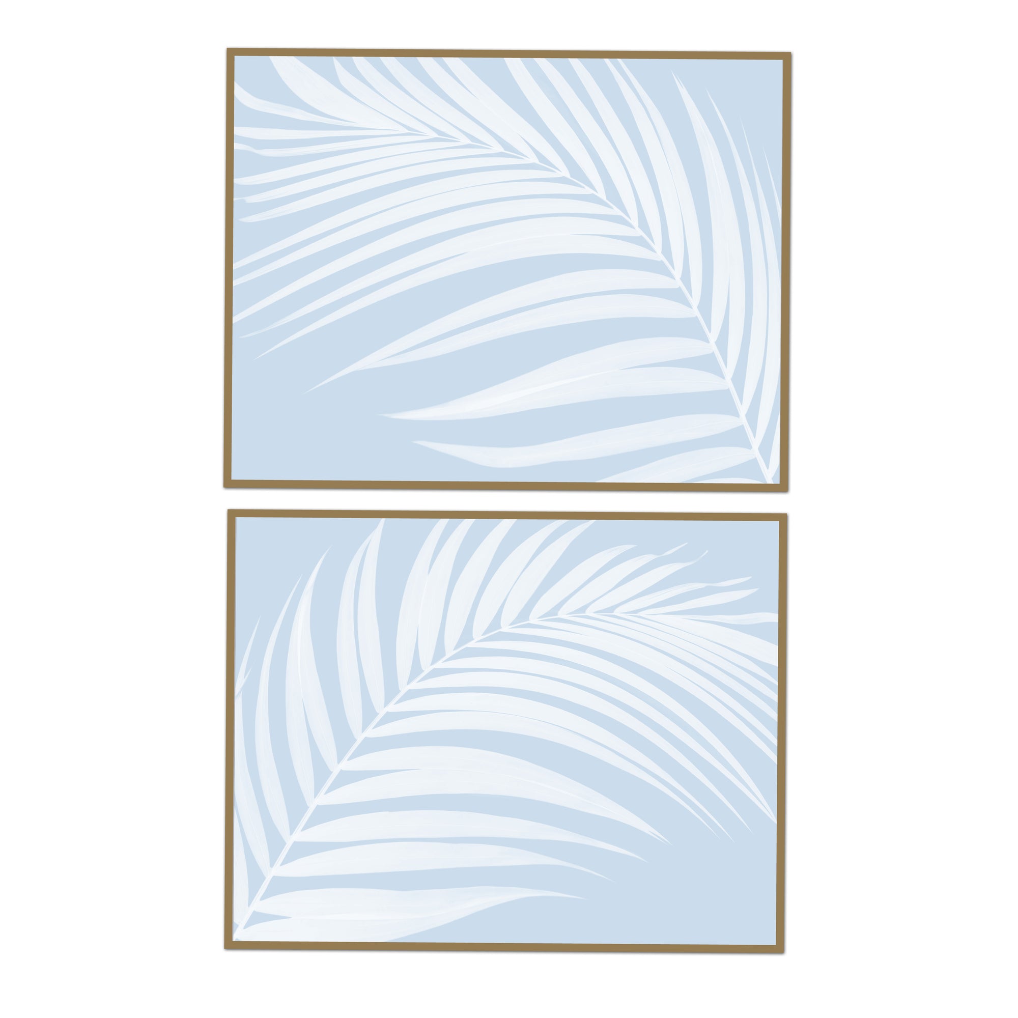 Contemporary Palm Print Pair | Custom Color Palm Art | Botanical Wall ...